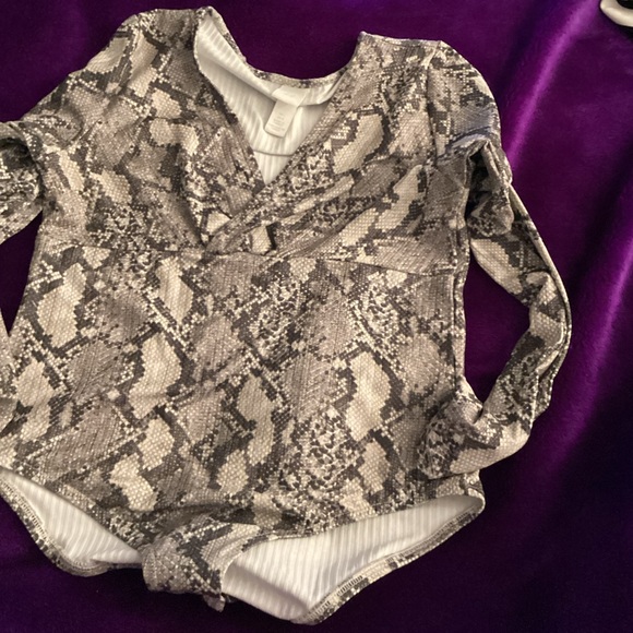 H&M | Tops | Snake Skin Body Suit | Poshmark